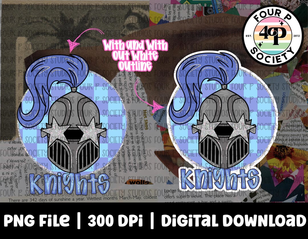 Knight Mascot PNG, Trendy Groovy Knights (digital Download) - Etsy
