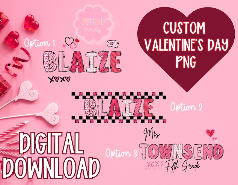 Custom PNG Vday Names Valentines Day Personalized Valentine, Valentine ...