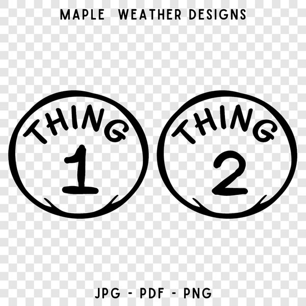 Thing 1 Png - Etsy