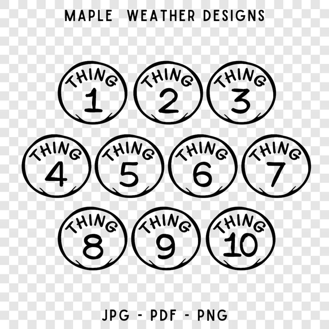 Thing 1 Thing 2 Png Bundle Thing 1 Png Dr Seuss Png Thing One Thing Two ...