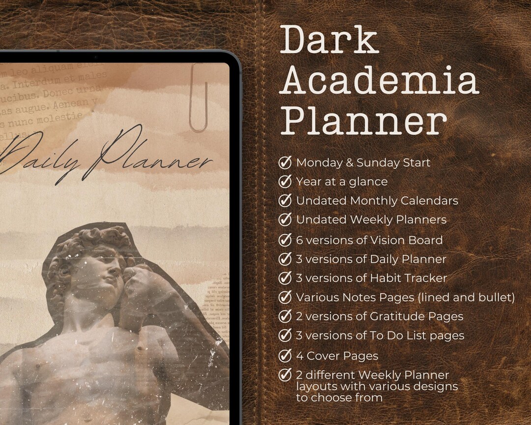 Dark Academia Digital Planner | Goodnotes, Notability, Noteshelf ...