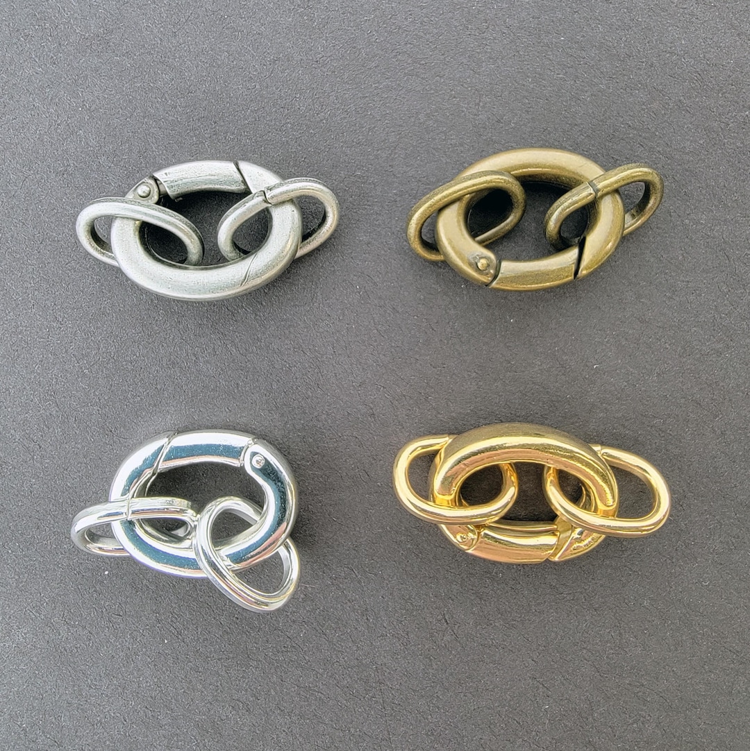 Unique Hinged Clasp 15x20mm With Jump Rings - 3 Pcs - Antique Silver or ...