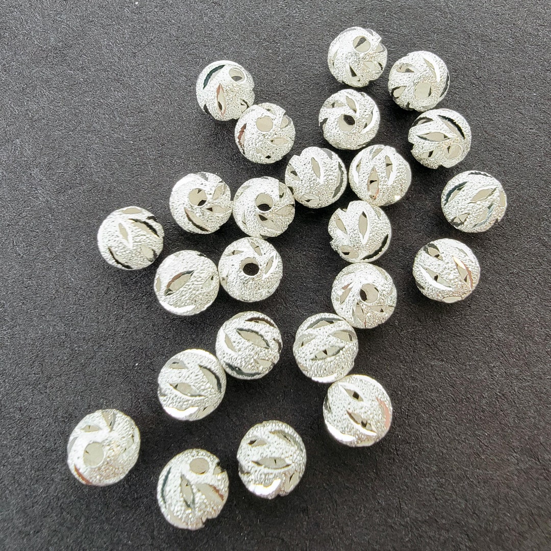Silver Cutout Spacer Bead Silver Sparkle Cutout Round 925 Sterling ...