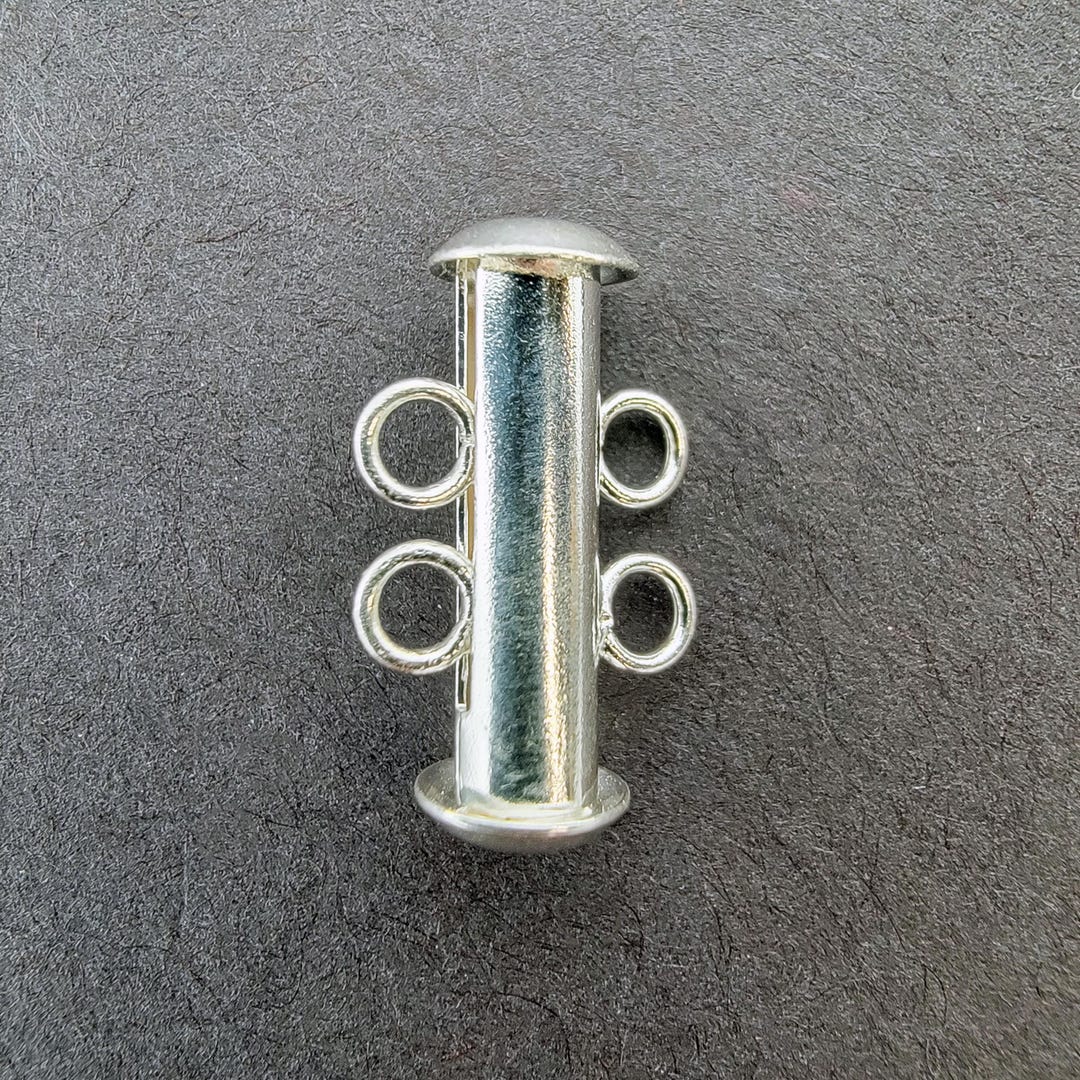 Two Strand Slide Bar Silver Multi-strand Clasp 16mm - 4 Pcs - 2-strand ...