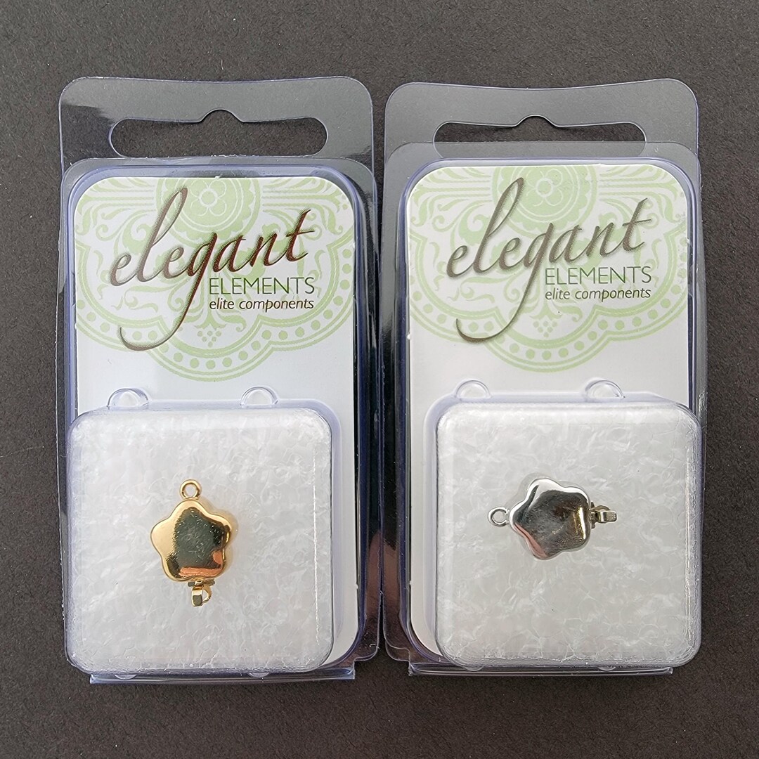 Box Tab Clasp - Unique Push-pull Rounded Star Clasp 12x20mm Silver or ...