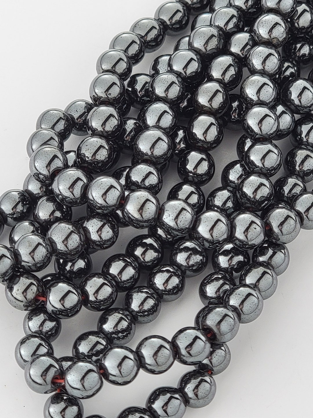 Hematite Beads Genuine Natural Smooth Crystal Round Beads 4mm 6mm 8mm ...