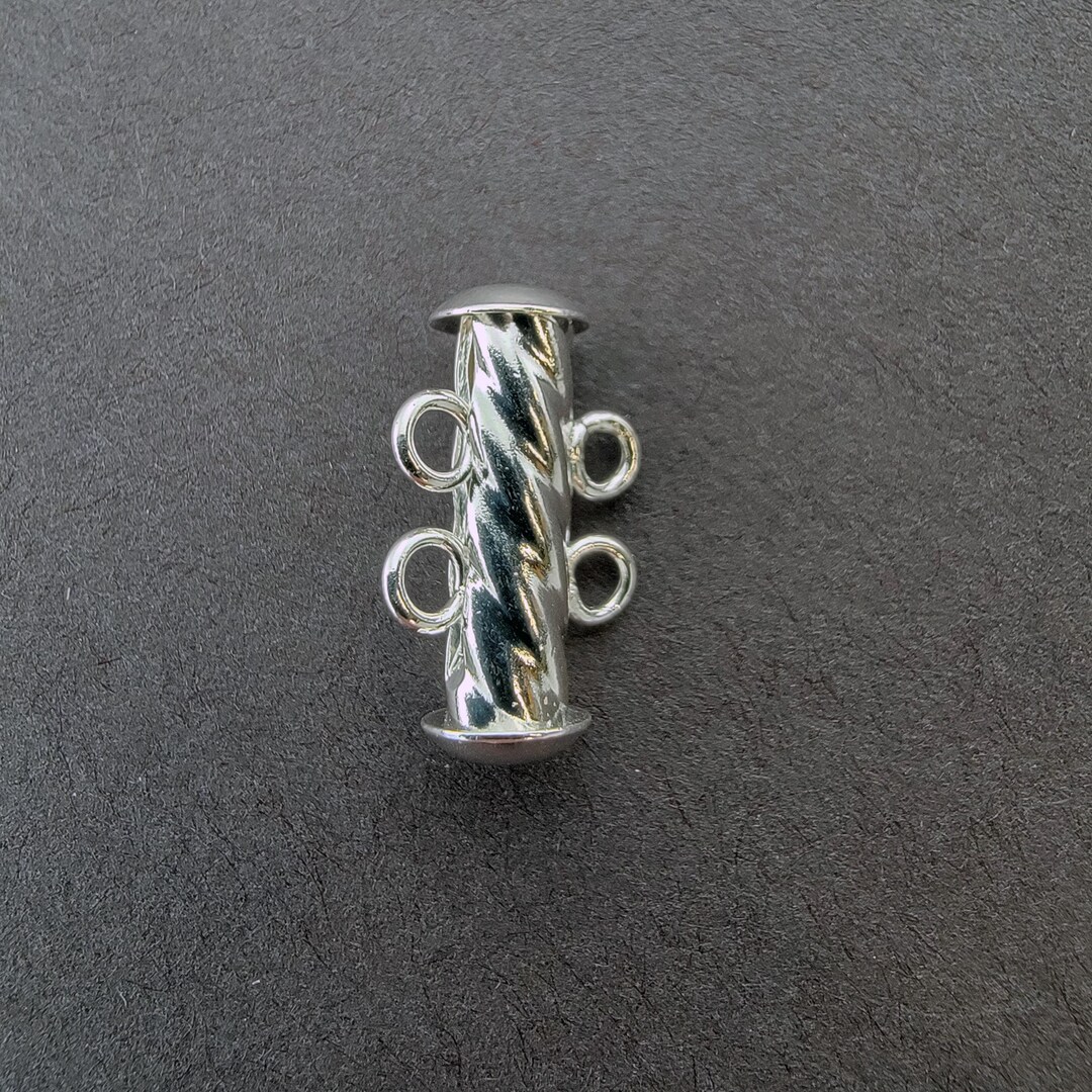 Two Strand Jewelry Clasp Fluted Multi-strand Clasp 17mm Silver Plated 5 ...