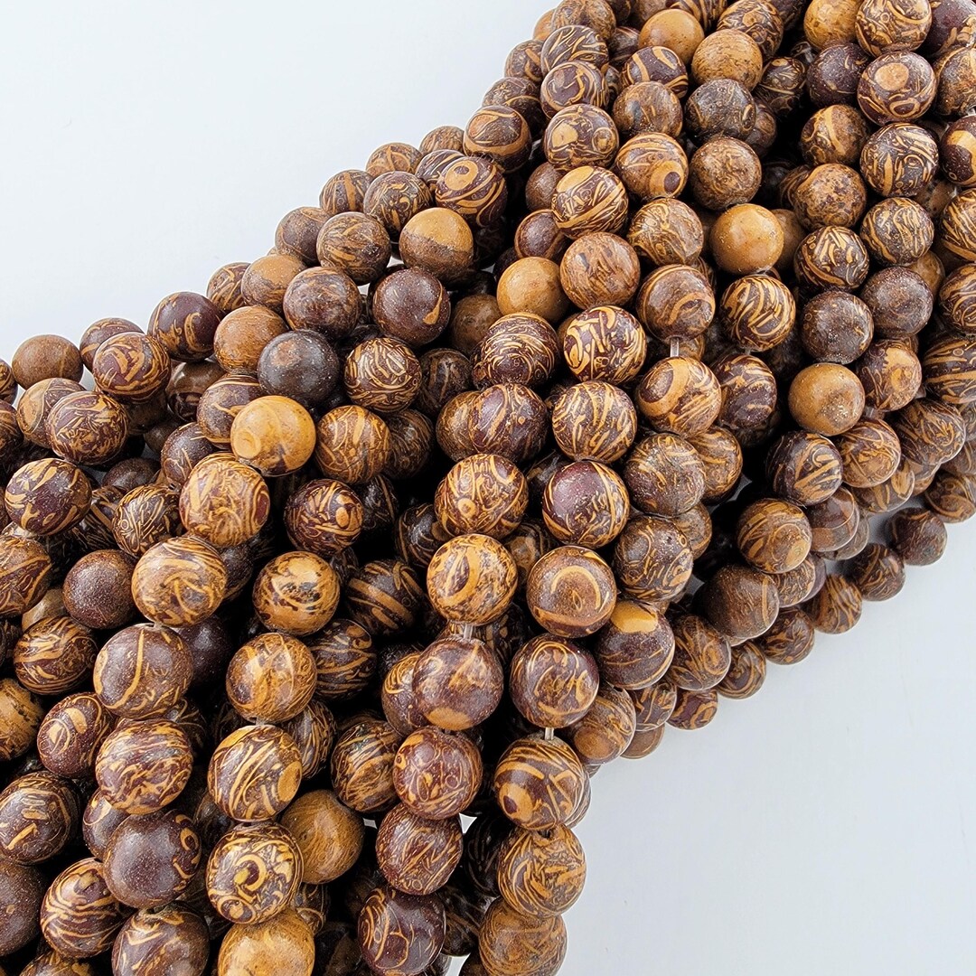 Miriam Jasper Beads, Calligraphy Stone, Arabic Jasper, Elephant Skin ...