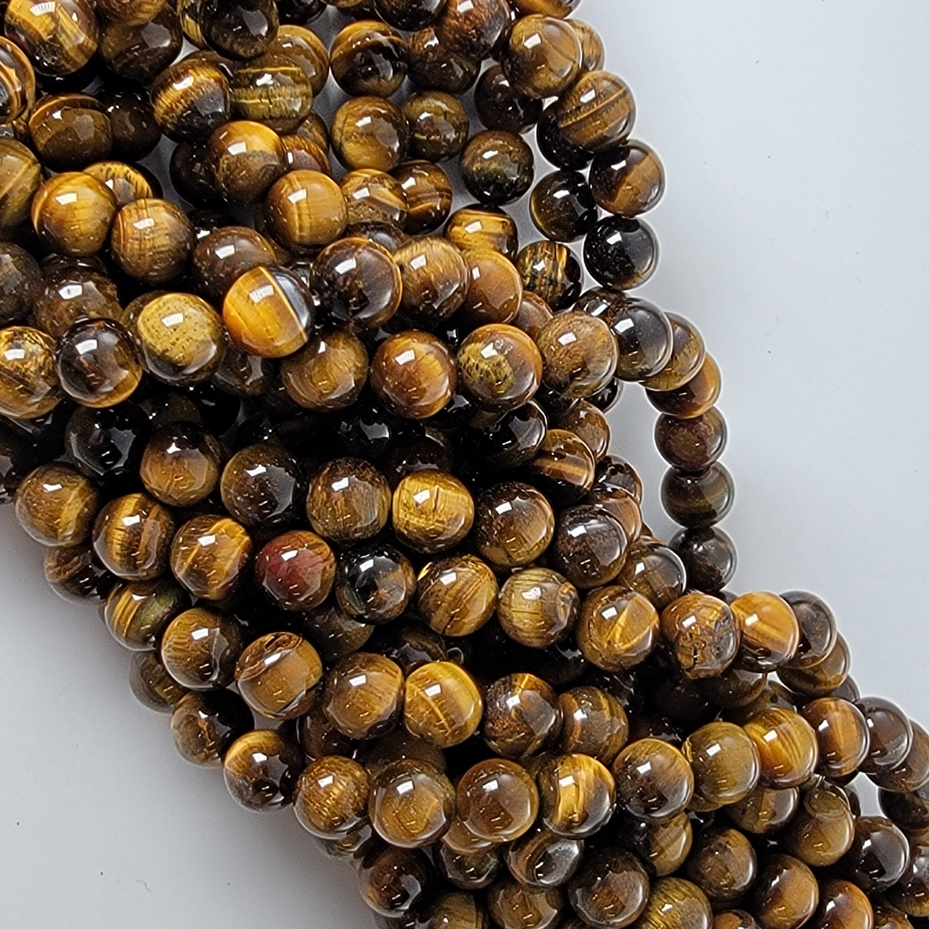 Tiger's Eye Beads, Natural Smooth Round Gemstone (6mm 8mm 10mm) - Etsy