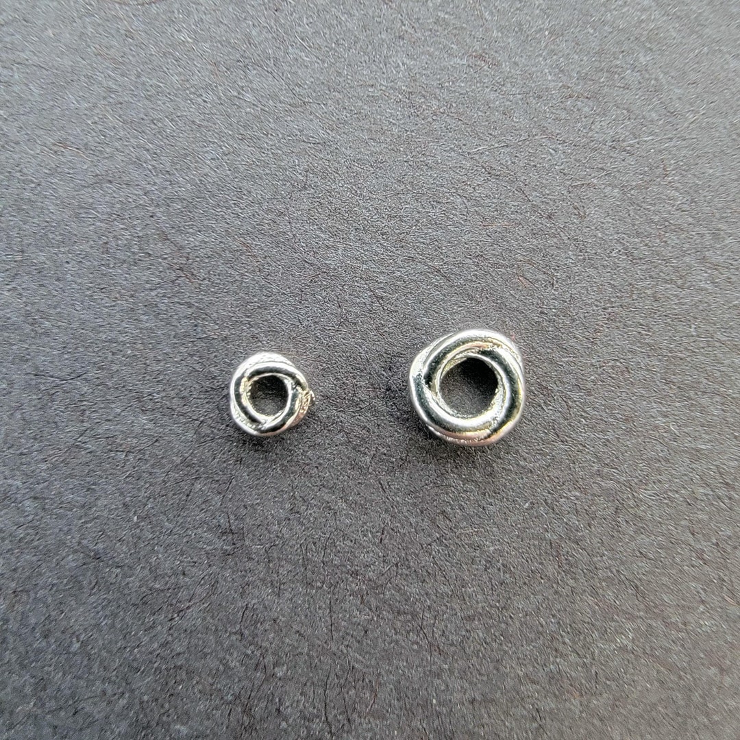 Twisted Braid Stacking Spacer Beads 925 Sterling Silver Platinum Plated ...