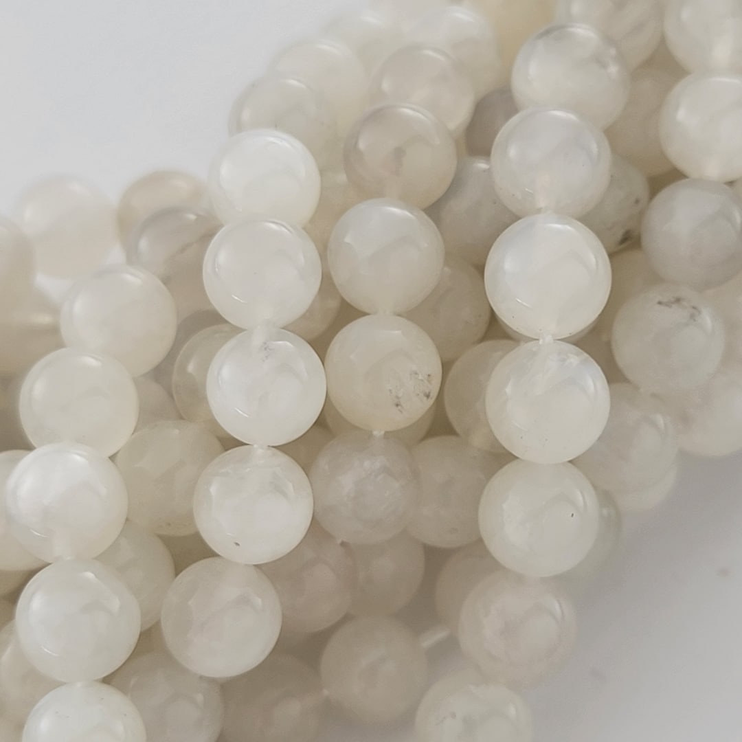 Moonstone Beads (transparent): Natural Smooth Round Gemstone (6mm 8mm ...