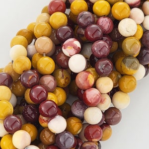 Australian Mookaite Beads Natural Smooth Round Gemstone 4mm 6mm 8mm 10mm Mookite Mookalite ...