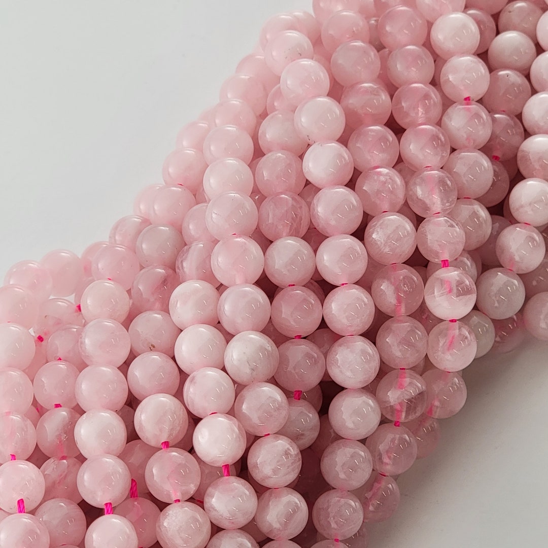 Madagascar Rose Quartz Beads Pink Gemstone Genuine Natural Smooth ...