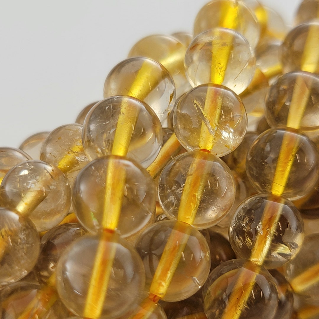 Golden Healer Quartz Beads: Natural Smooth Round Gemstone (6mm 8mm 10mm ...