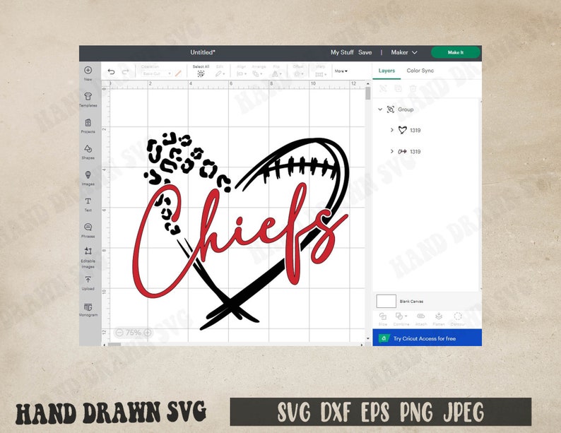 Hand Drawn Chief Svg, Chiefs Png, Leopard Cheetah Cricut File ...