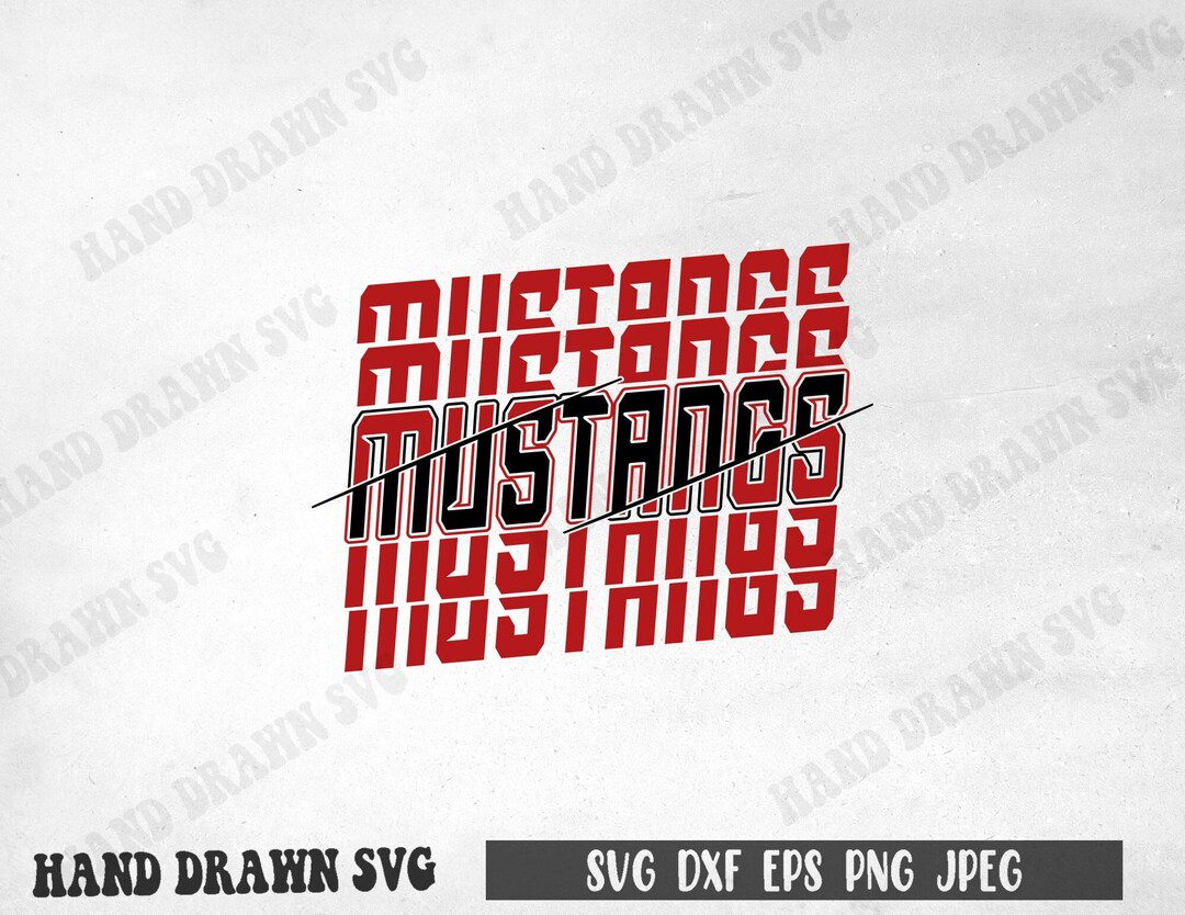 Stacked Mustangs Svg Png, Mustangs Png, Mascot Svg, Svg for Shirt ...