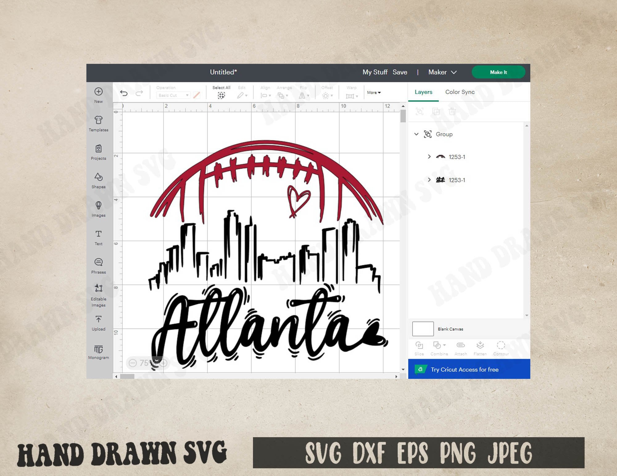 Atlanta City Svg Atlanta Png Cricut File Silhouette Dxf - Etsy