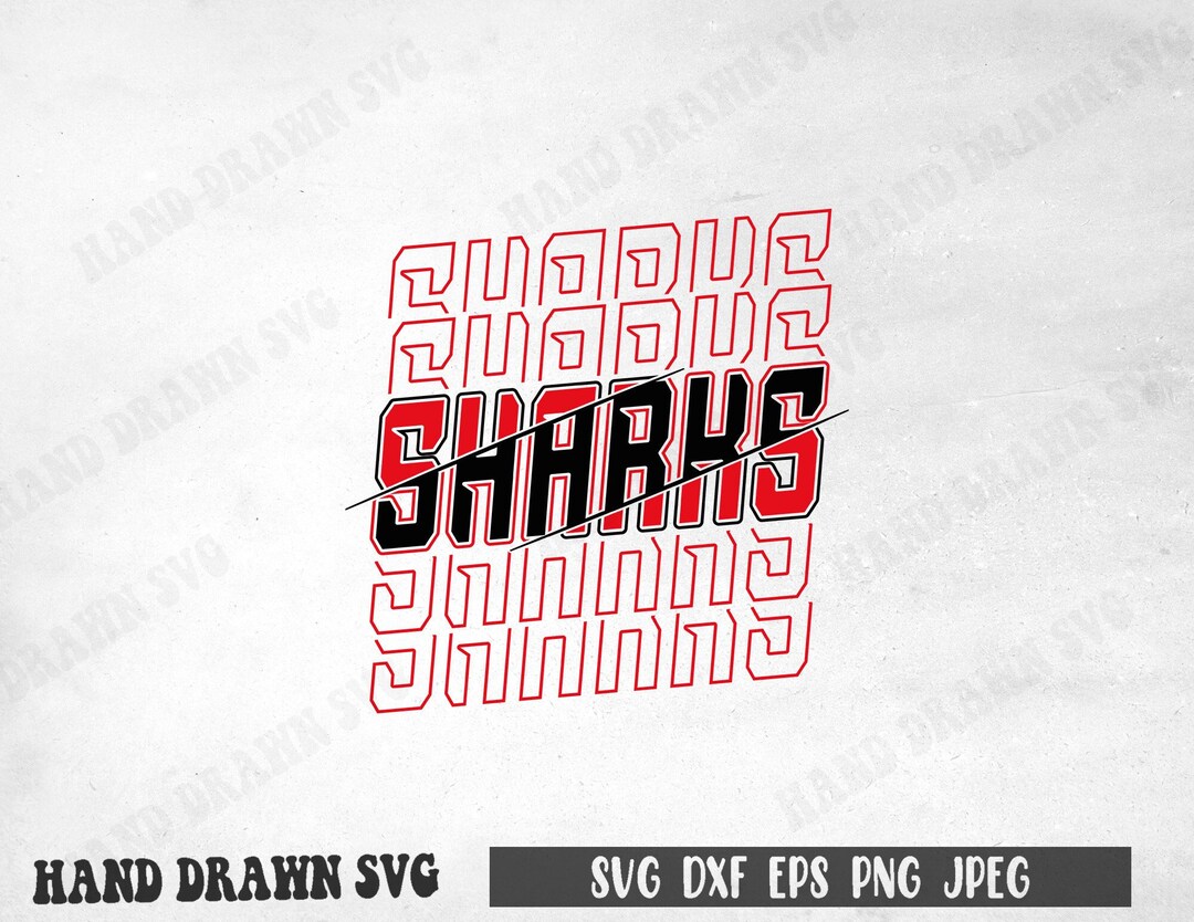 Stacked Sharks Svg Png, Sharks Png, Mascot Svg, Svg for Shirt, School ...