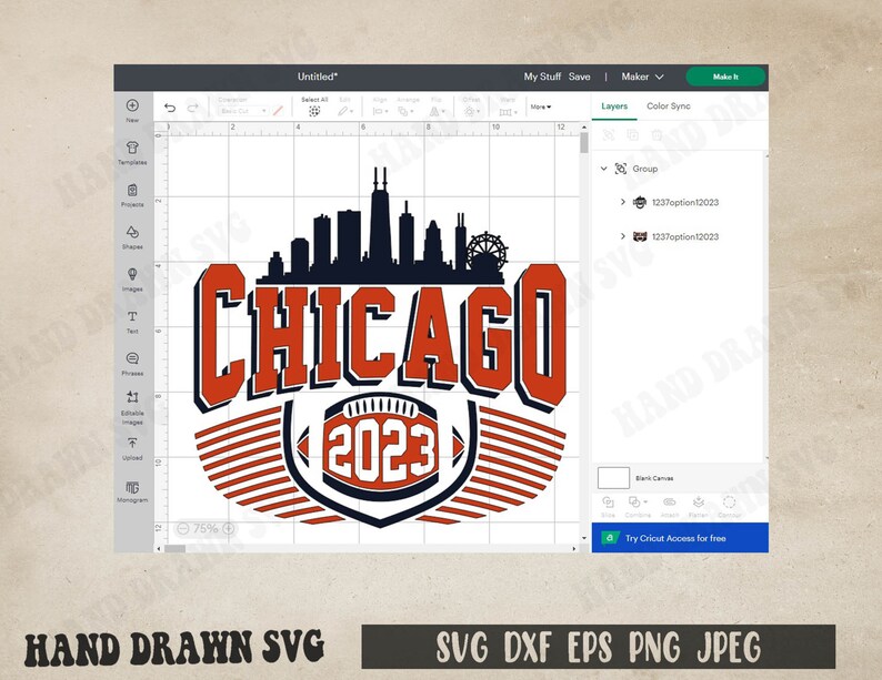 Chicago City Svg, Chicago Png, Cricut File, Silhouette Dxf, Sublimation ...