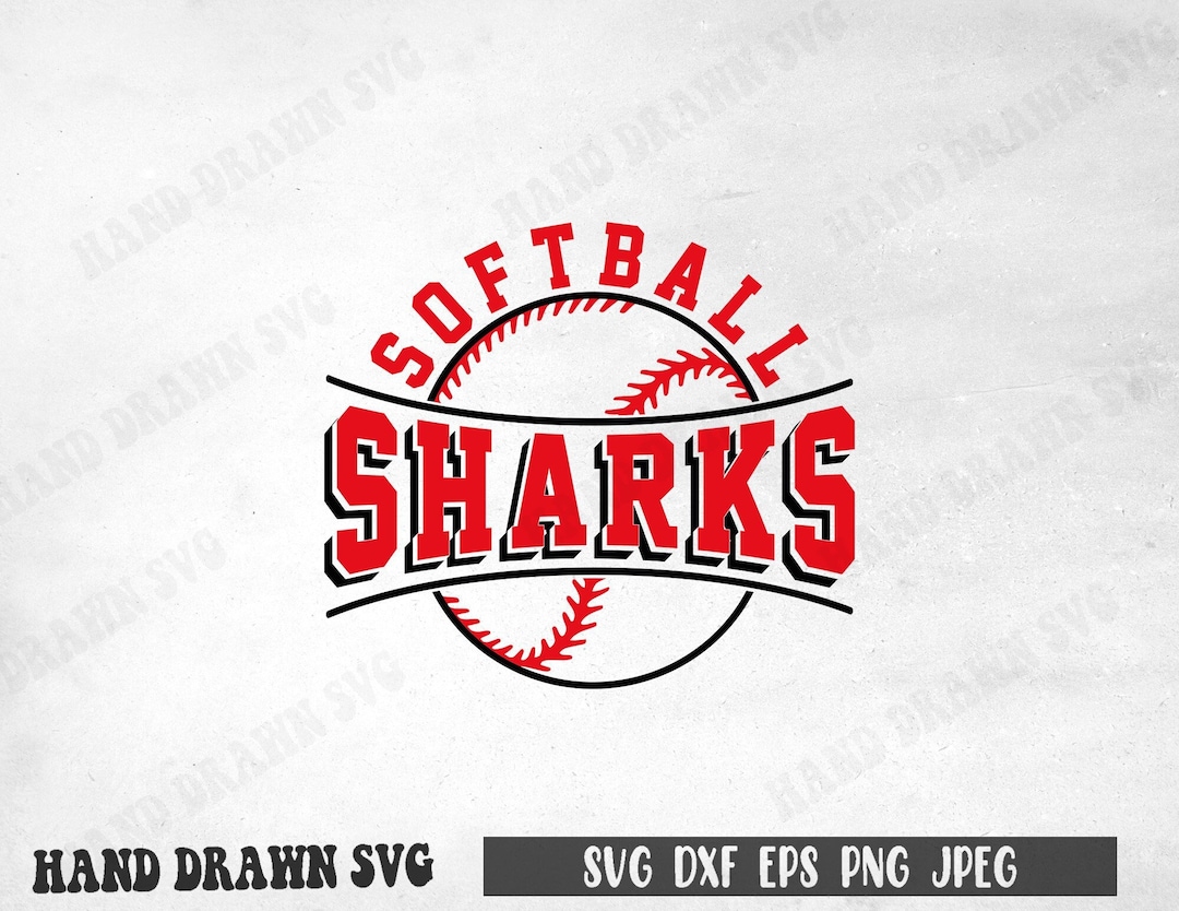 Softball Svg, Softball Png, Shark Svg, Softball Shirt Svg, Cricut File ...