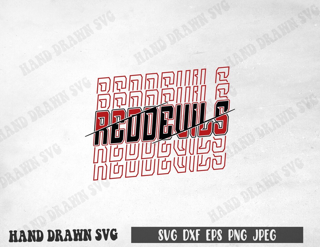 Stacked Red Devil Svg Png, Red Devil Png, Mascot Svg, Svg for Shirt ...