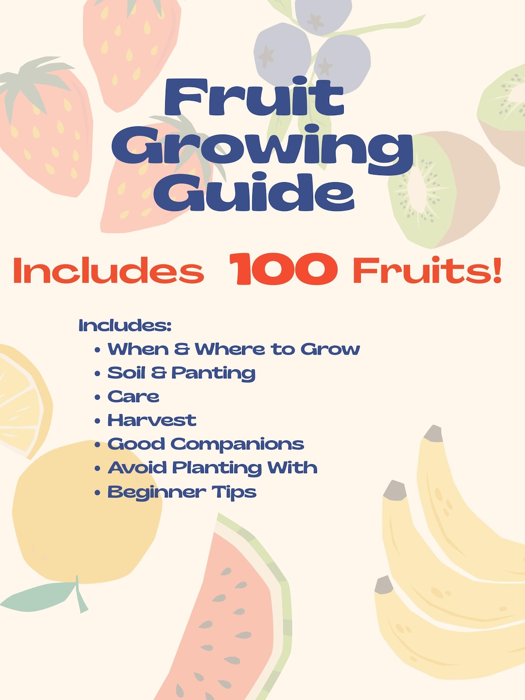 The Fruit Growing Guide-100 Fruits, Garden Planner, Gardening Planner ...