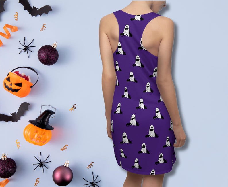 Purple Cat Dress, Cat Dress, Halloween Dress, Cat Lovers Gift, Goth ...