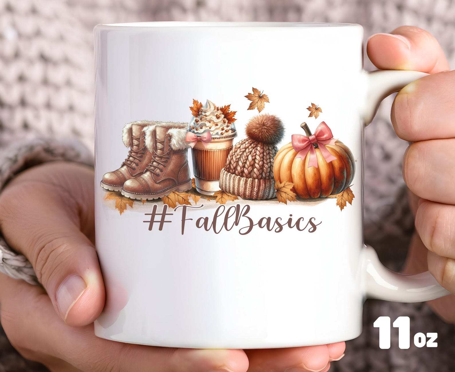Hello Autumn Coffee Mug, Fall Coffee Mug, Autumn Tea Cup, Hot Chocolate ...