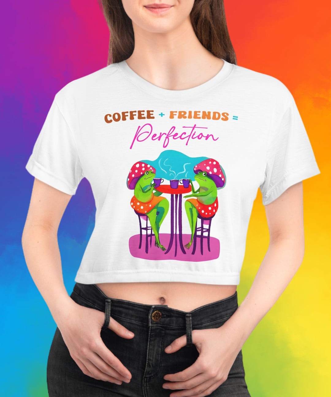 Crop Tee AOP for Women Ideal for Friends - Etsy