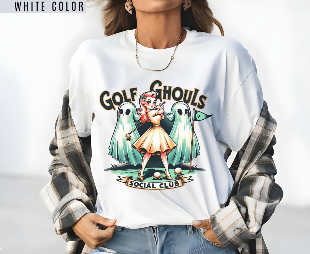 Halloween Golf Shirt, Spooky Golf Ghouls Social Club Tee, Perfect for ...