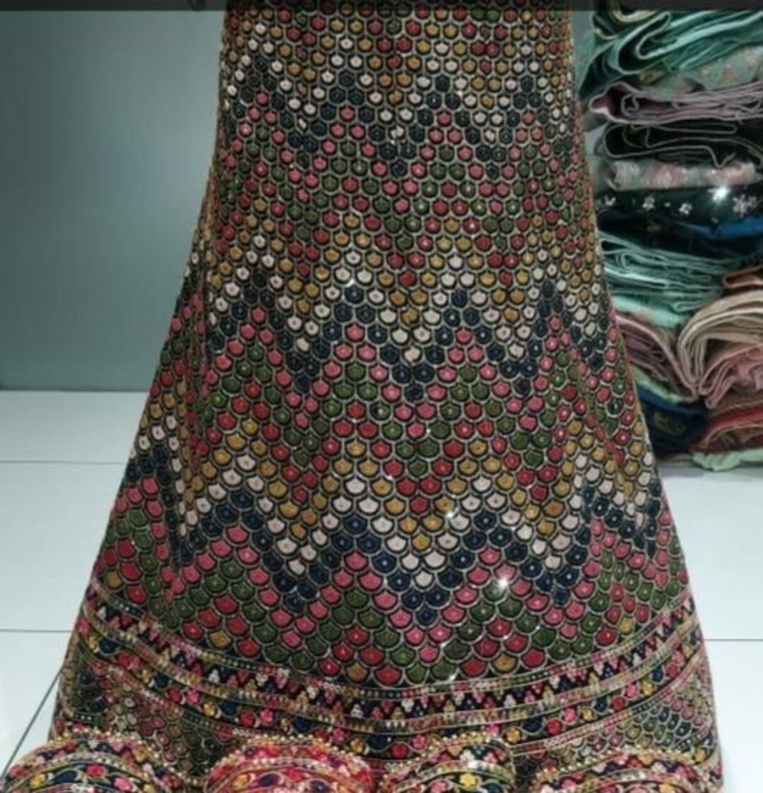 Gujarati Style With Mirror Work and Thread Work Multi Colour Full ...