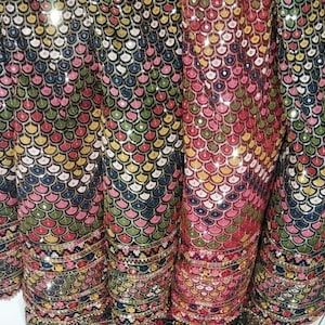 Gujarati Style With Mirror Work and Thread Work Multi Colour Full ...