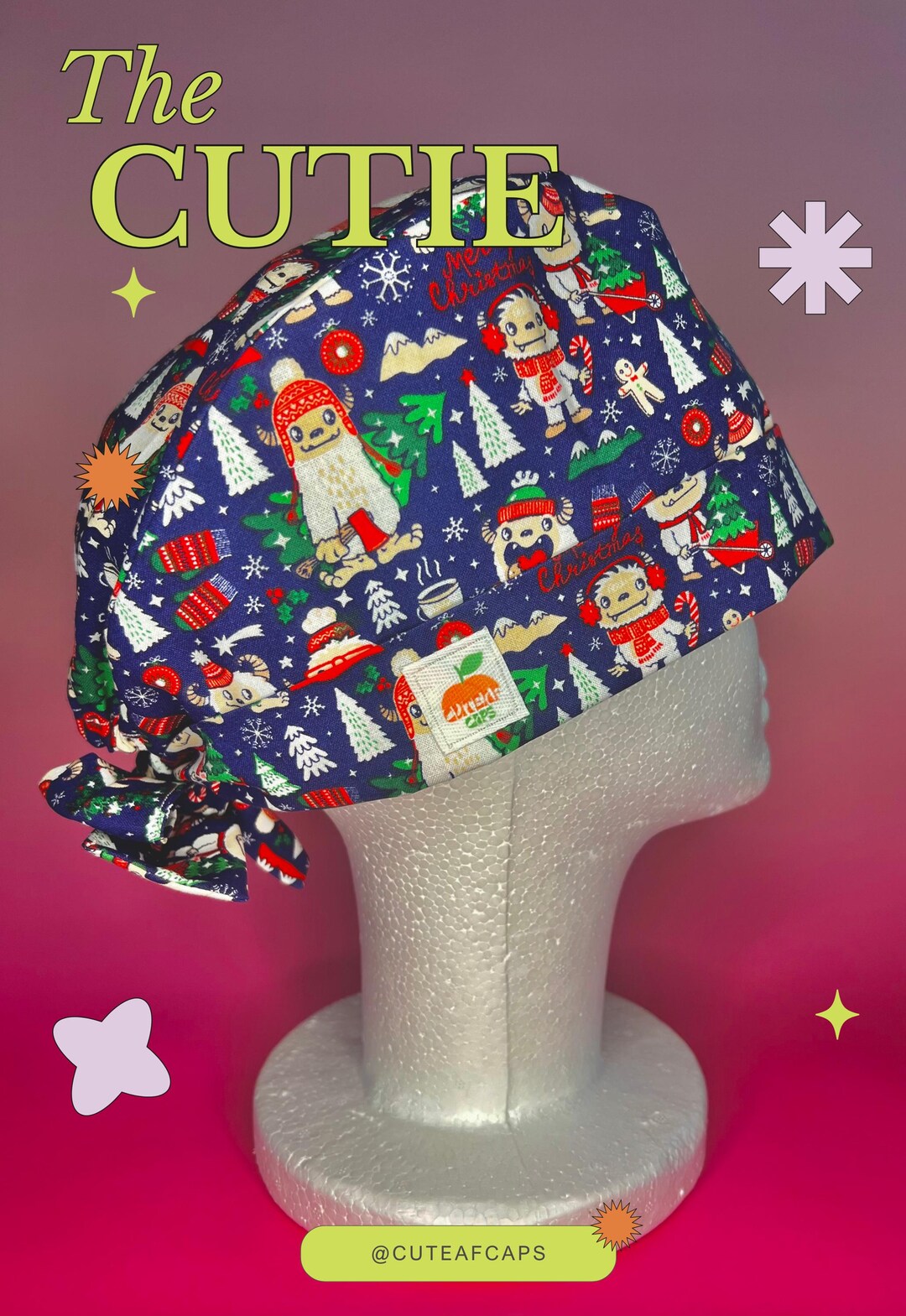 Scrub Cap/surgical Cap Pixie Style Tie Back - Abominable Mischief ...