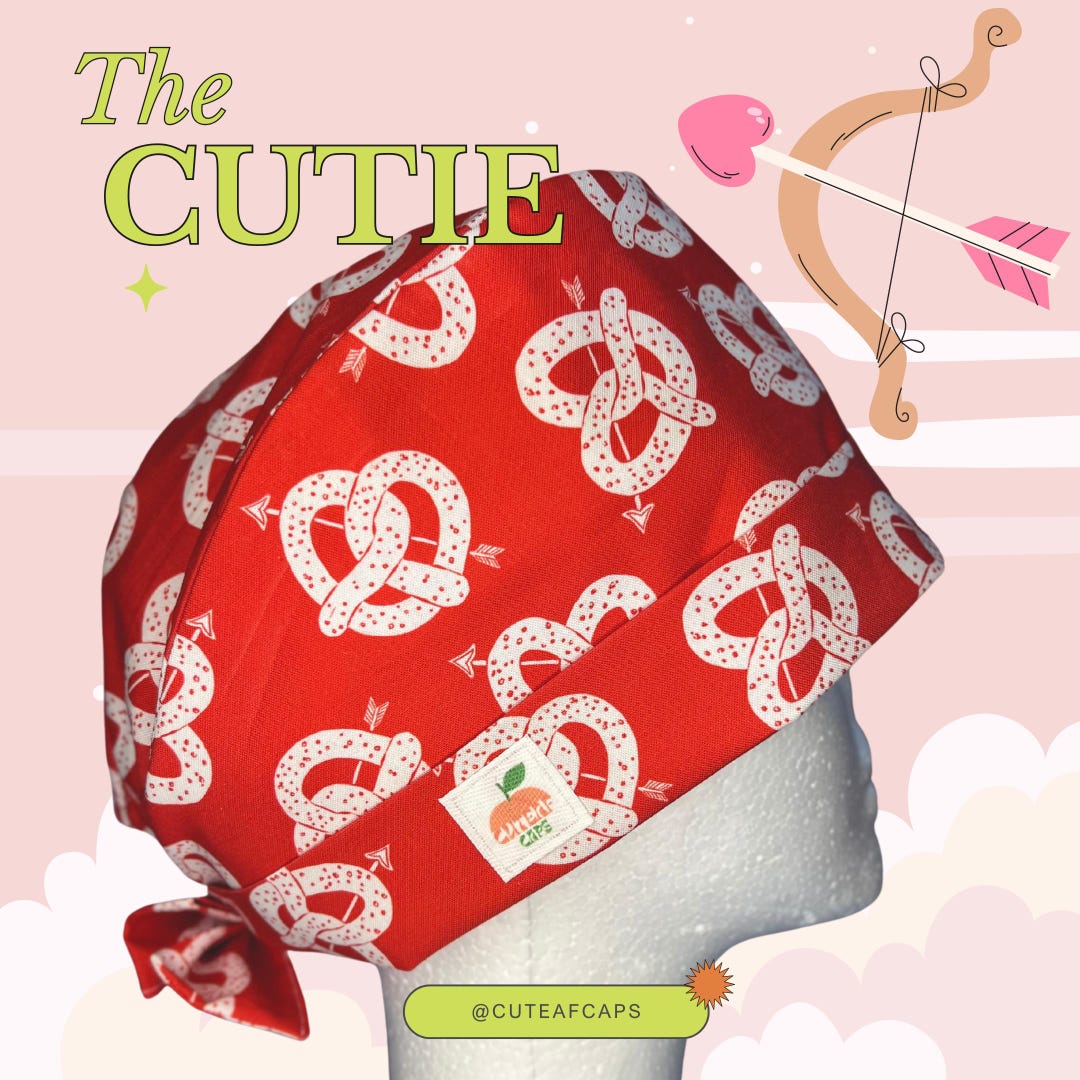 Scrub Cap/ Surgical Cap Pixie Style Tie Back - Twisted Love - Cuteafcaps - Etsy