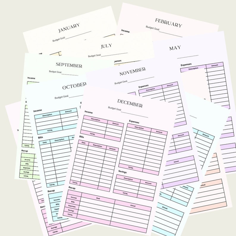 Printable Monthly Budget Planner - Etsy