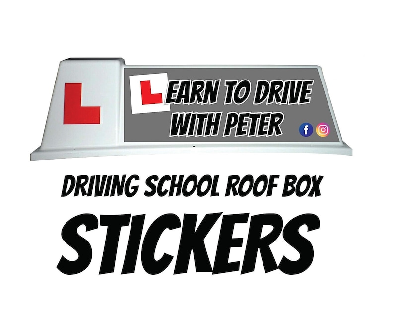 Driving School Roof Box Stickers, Driving Instructor Stickers - Roof ...
