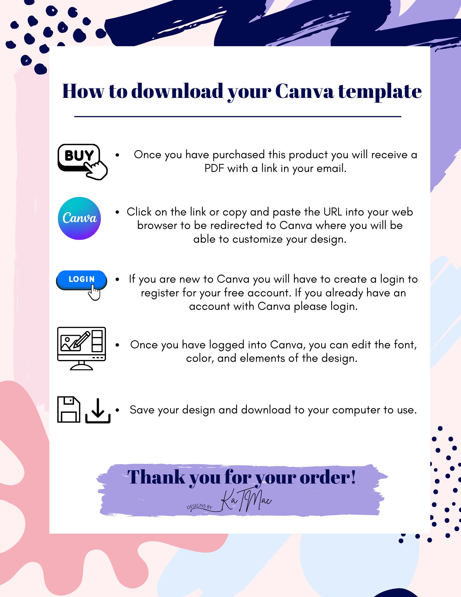 Custom Book Club Logo - Canva Template - Etsy
