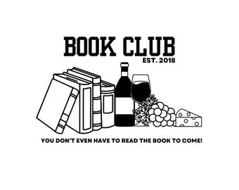 Custom Book Club Logo - Flower Book - Canva Template - Etsy