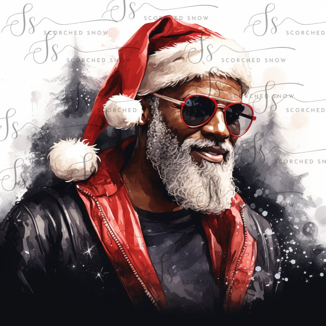 Black Santa Png, Stylish Black Santa Png, Sublimation Download - Etsy