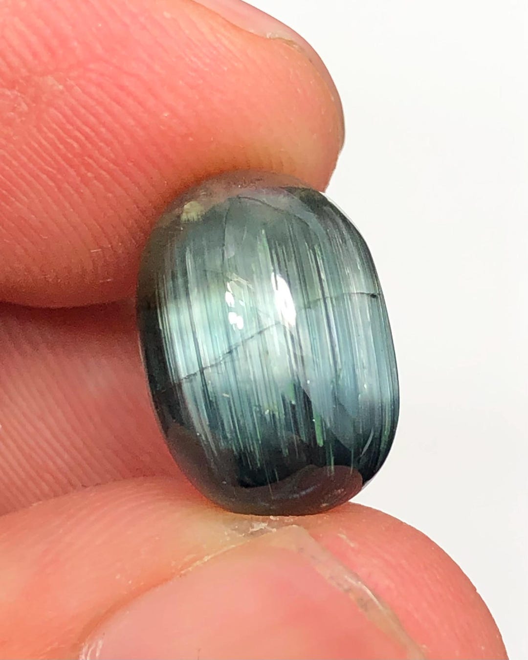 8.5 Carats Natural Blue Cate Eye Tourmaline Cabochon Originated From ...