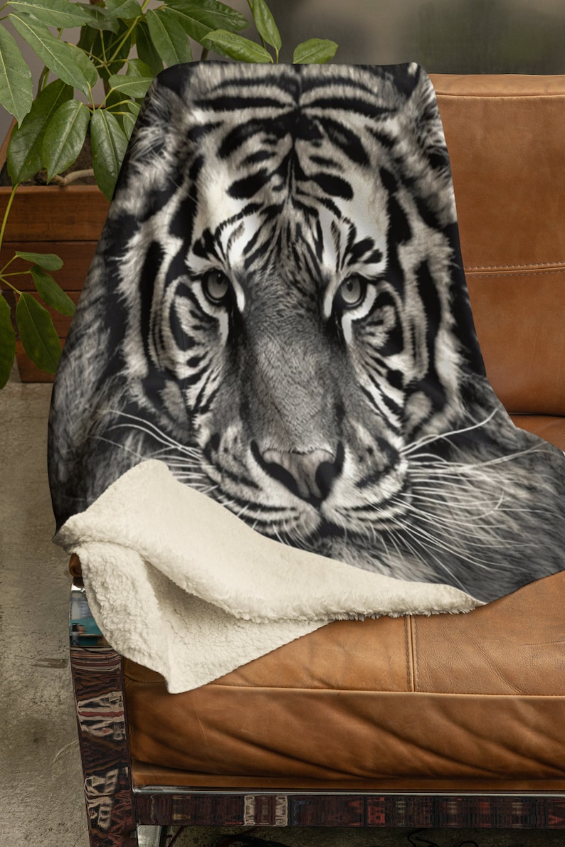San Marcos Style Mexican Blanket/cobija. 60 X 80” / Vintage White Tiger ...