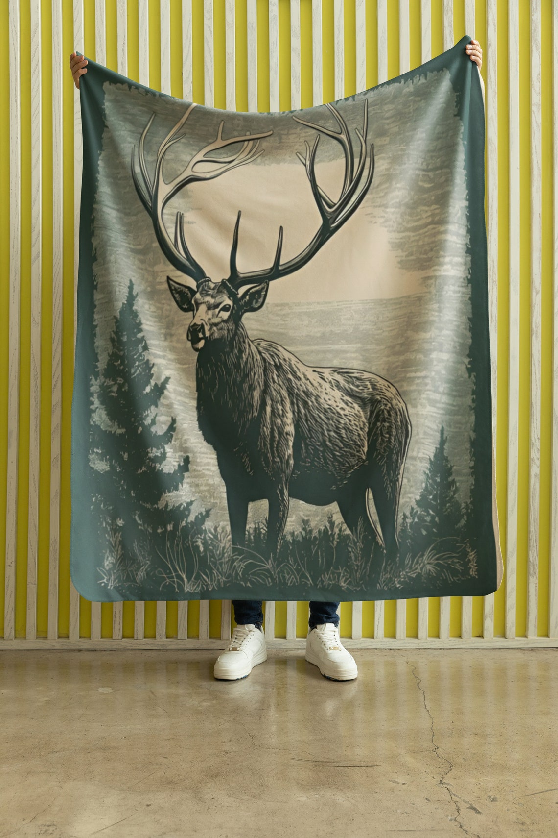 San Marcos Style Blanket/cobija. 60 X 80 INCHES/ Vintage Mexican Elk ...