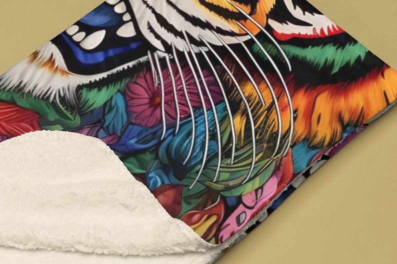 San Marcos Style Blanket/cobija. 60 X 80 INCHES/ Vintage Mexican Tiger ...