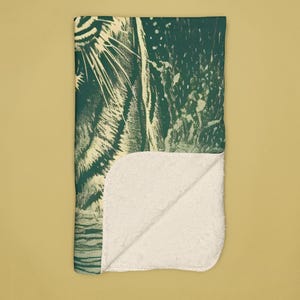San Marcos Style Mexican Blanket Cobija 60 X 80 Inches Vintage Tiger