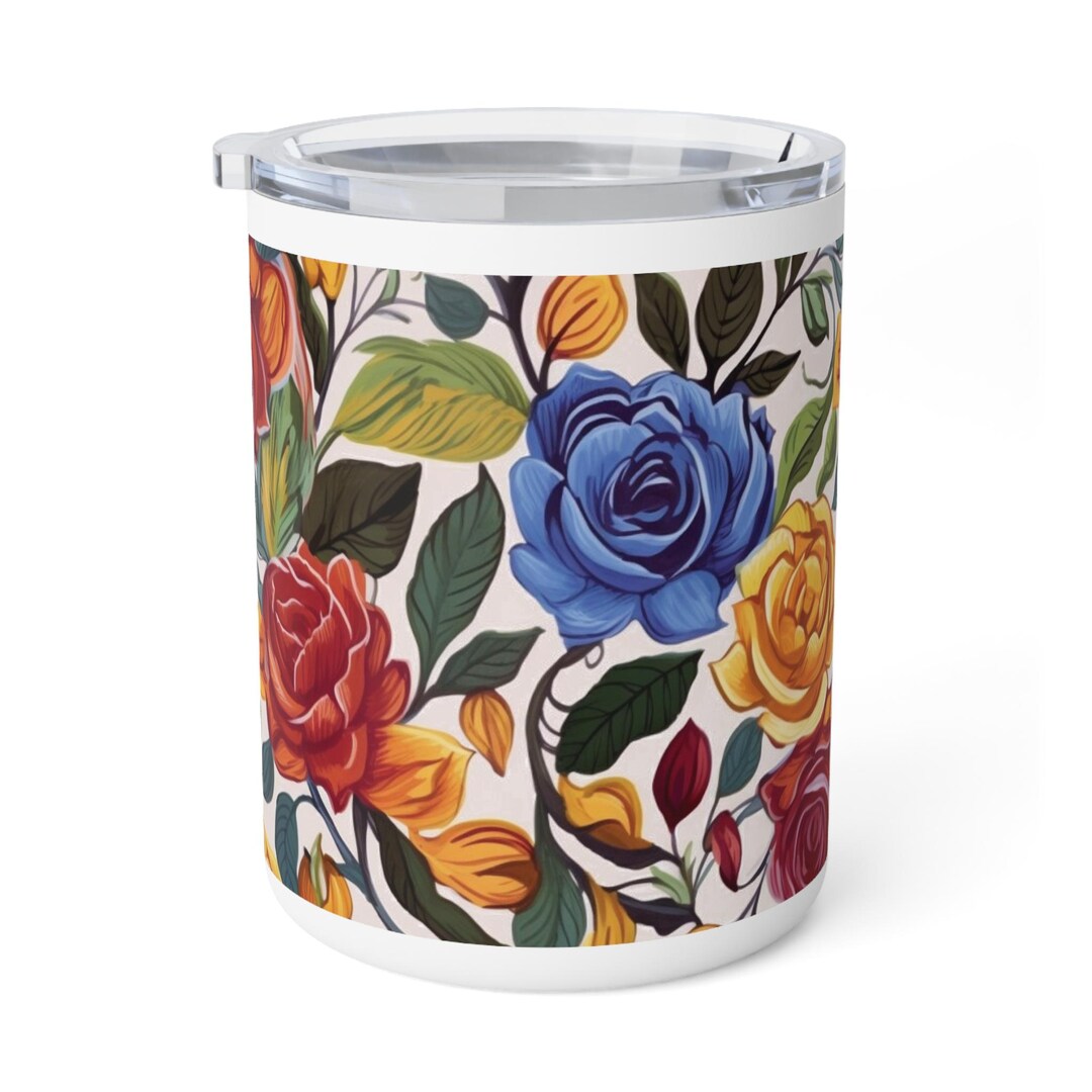 Cute, Colorful, Mexican Folk Art, Tazita, Jarrito, Talavera, Floral ...