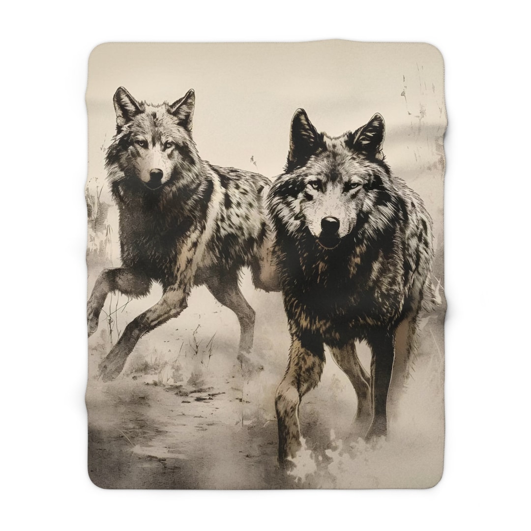 San Marcos Style Blanket/cobija. 60 X 80 INCHES/ Vintage Mexican Wolf ...