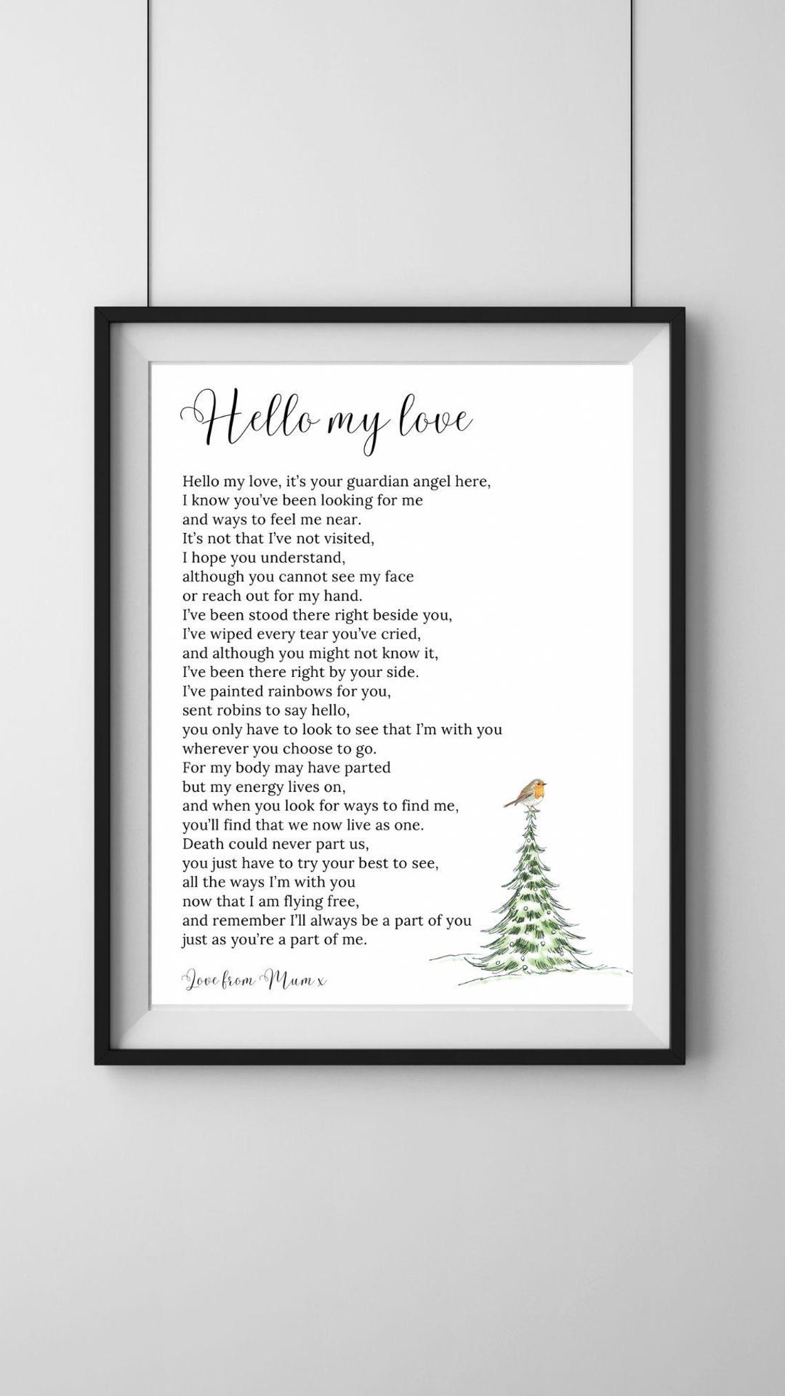 Hello My Love, Letters From Heaven Poem - Etsy