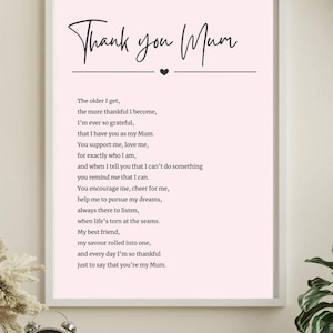 Thank You Mum - Etsy