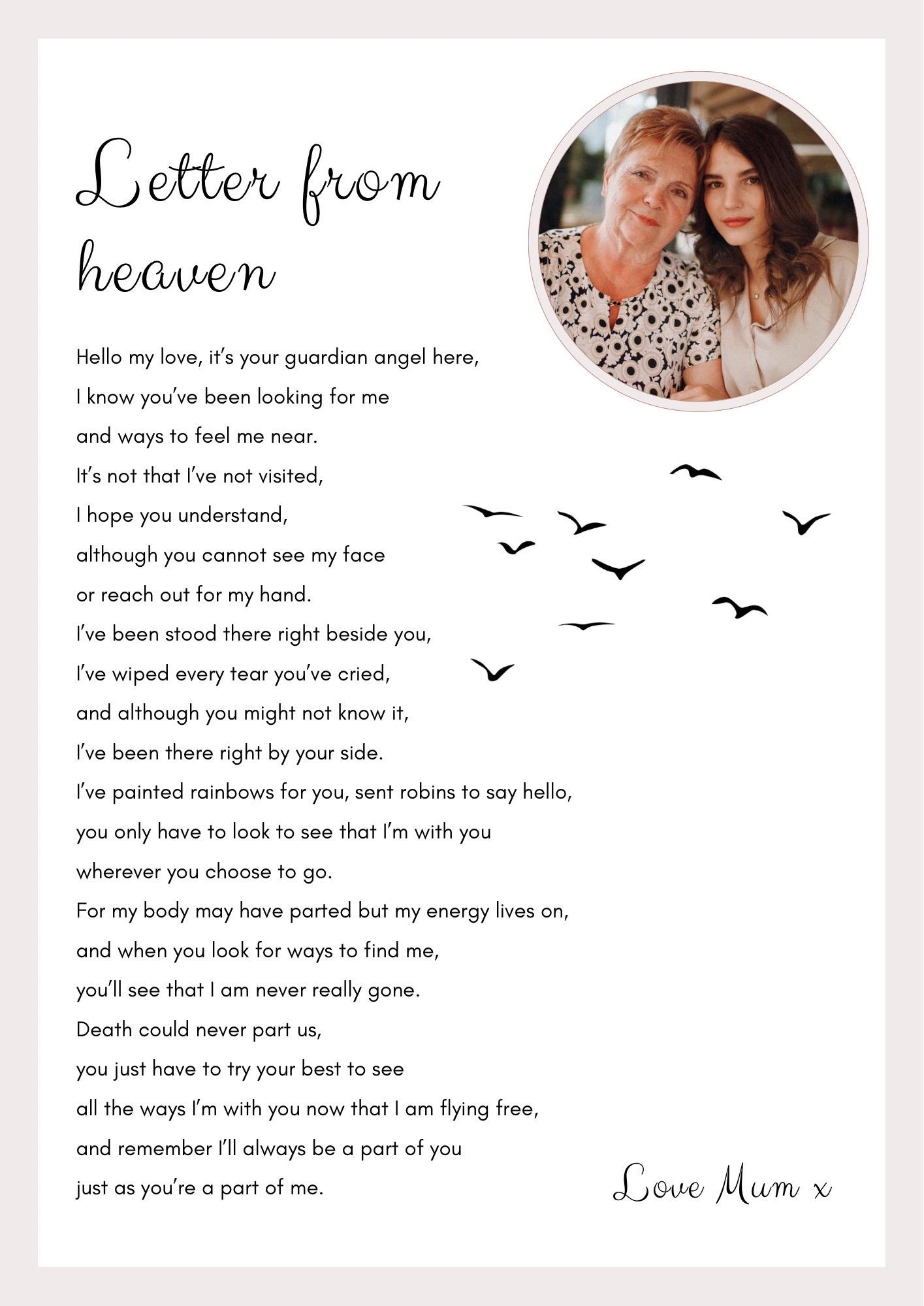 Hello My Love, Letters From Heaven Poem - Etsy