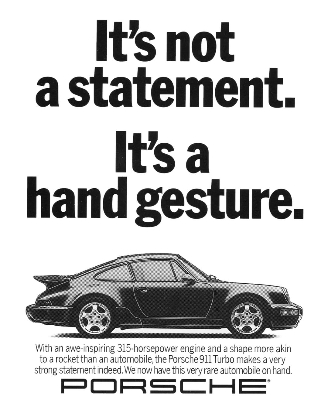 It's Not A Statement It's A Hand Gesture Porsche 911 8"x10" Sports Car ...